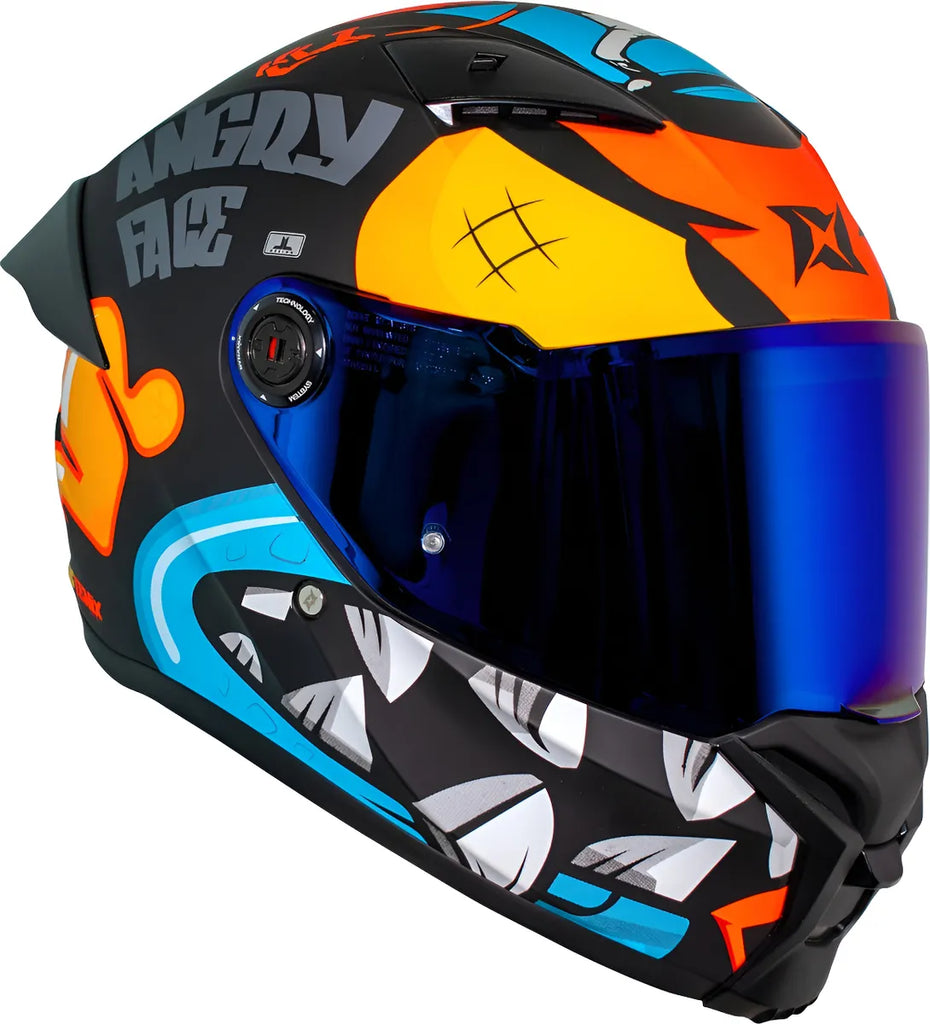 CASCO FENIX ANGRY FACE B7 AZUL MATE – iMoto